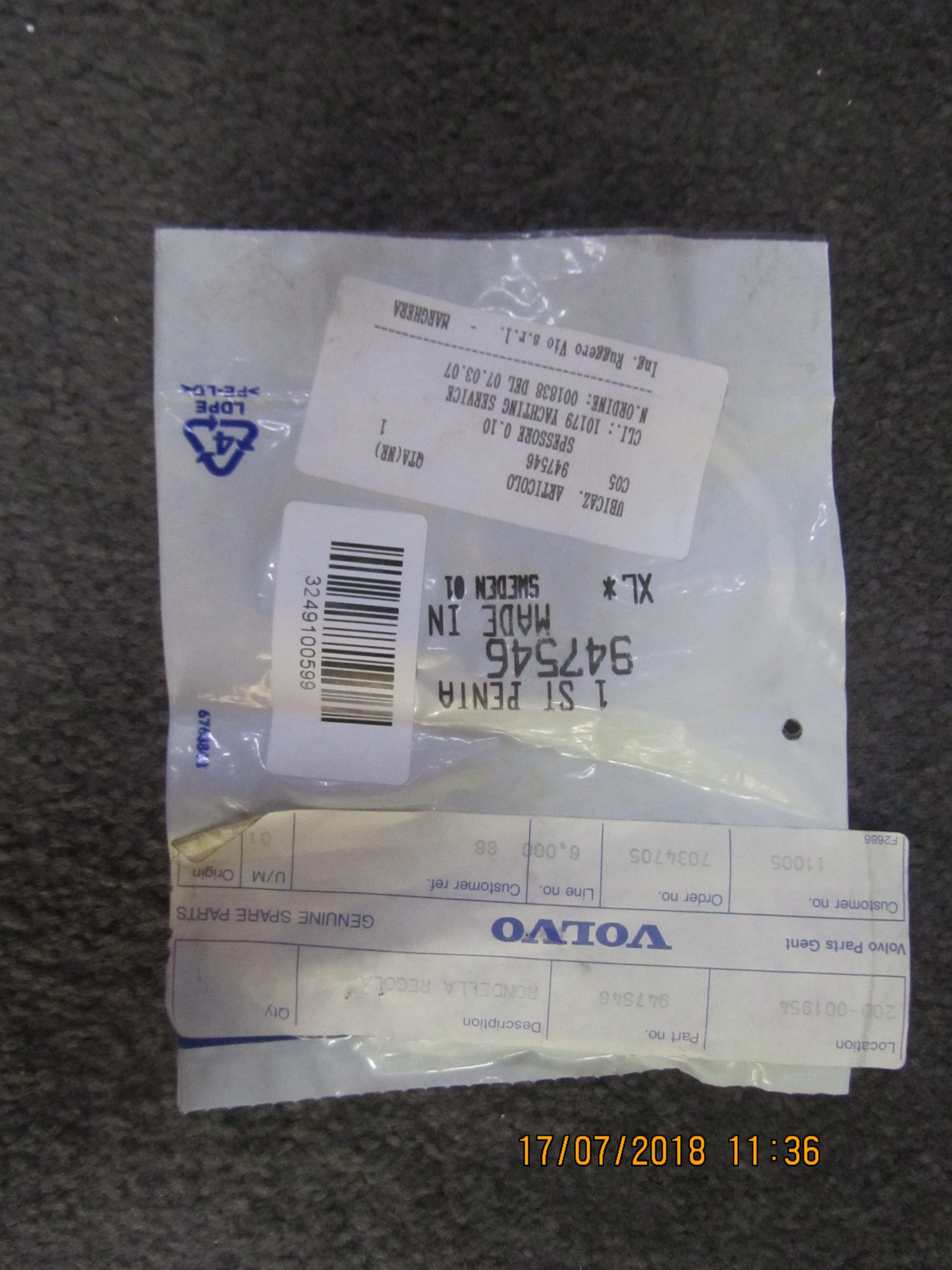 VOLVO WASHER 947546 3249100599 - RGT Marine LLC - RAKANO Ship Building